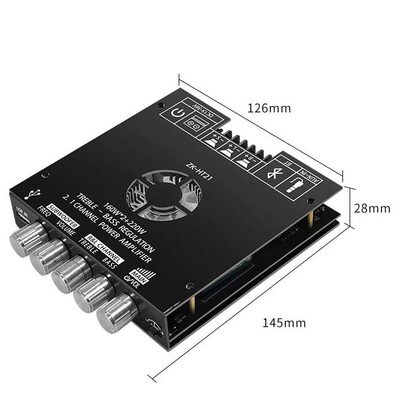 ZK-HT21蓝牙数字功放模块2.1声道TDA7498E重高低音调功放模块中性