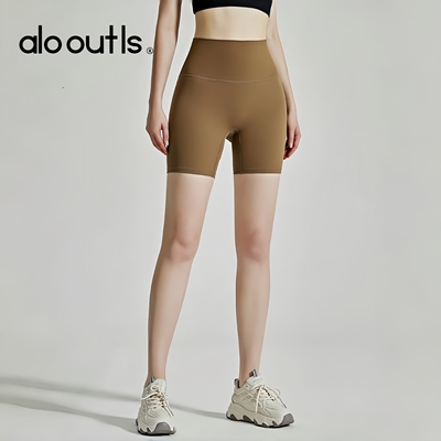 alo outls官方奥莱店高腰蜜桃臀三分短裤提臀紧身瑜伽运动健身裤