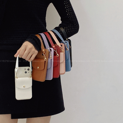 简约气质纯色卡包腕带挂绳手机壳