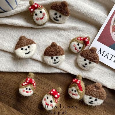 韩国进口毛绒羊毛毡饭团挂件