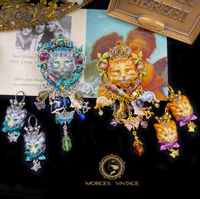 KirksFolly爱丽丝仙境猫耳环胸针