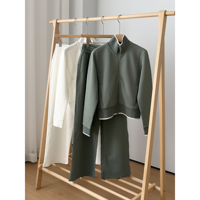 神仙款！Textured舒适透气泡泡纱 显瘦休闲外套夹克运动裤套装