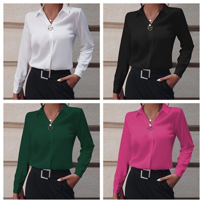 fashion shirt tops streetwear shirts tee欧美通勤女士衬衫百搭