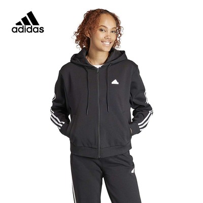 adidas阿迪达斯外套女装2025春季新款连帽针织训练运动夹克IN9475