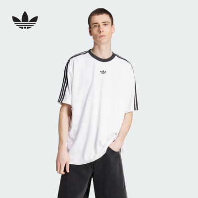 adidas阿迪达斯三叶草复古提花球衣25夏男ADICOLOR短袖T恤JW5877