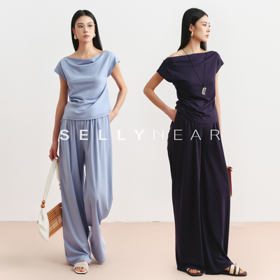 SELLYNEAR孕妈高级感穿搭套装夏新款时尚简约优雅气质孕期两件套