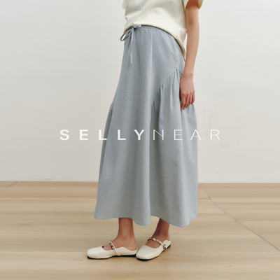 SELLYNEAR孕妇半身裙夏薄款2026新款时尚宽松抽皱休闲无托腹短裙