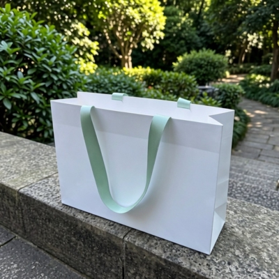 白色手提纸袋定制logo伴手礼品袋