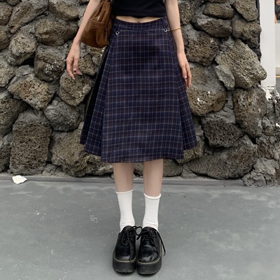 3MER哦哦三妹韩系风学院格纹短裙