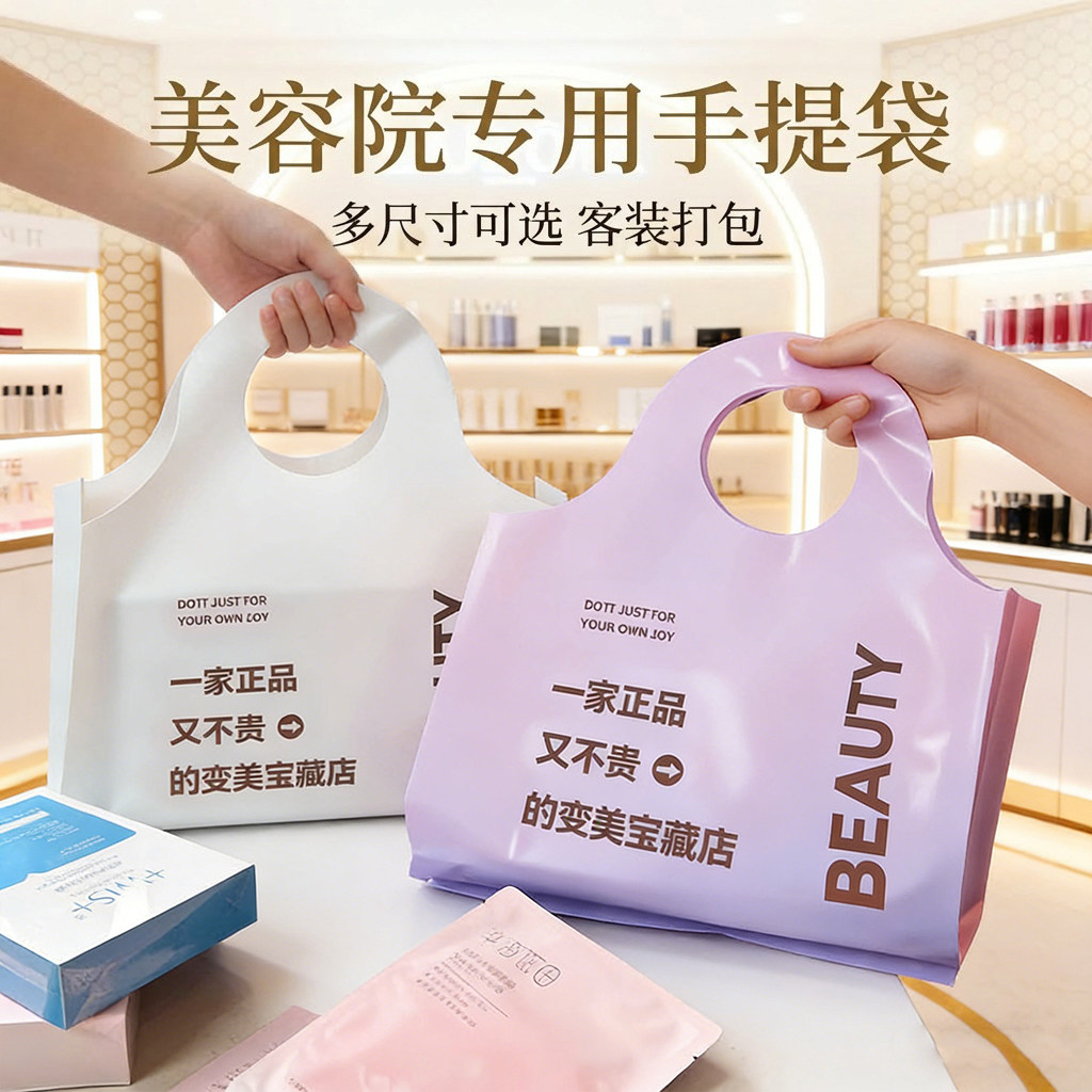 高端美容院手提袋护肤品定制logo礼品袋美业商用塑料袋购物袋X33