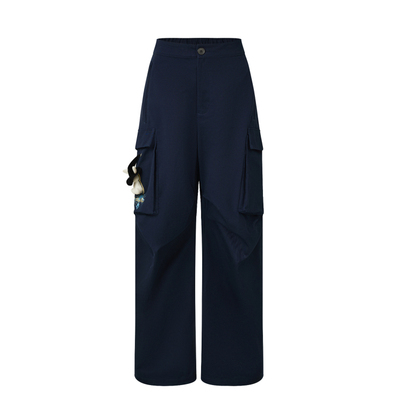 1 TROPFORT魔法兔子工装裤女夏薄2025新款酷飒风何泓姗同款休闲裤