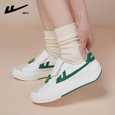 回力女鞋城旅系列德训鞋广州联名2026春季新款厚底小白鞋休闲板鞋