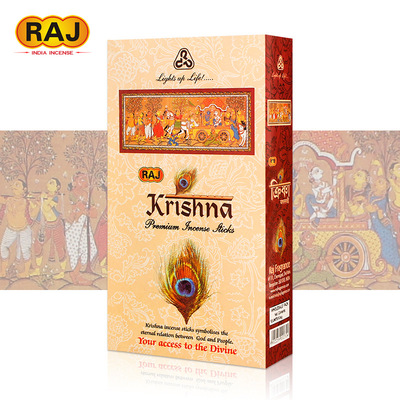 RAJ印度香 奎师那Krishna 印度进口手工香薰檀香玛莎拉线香