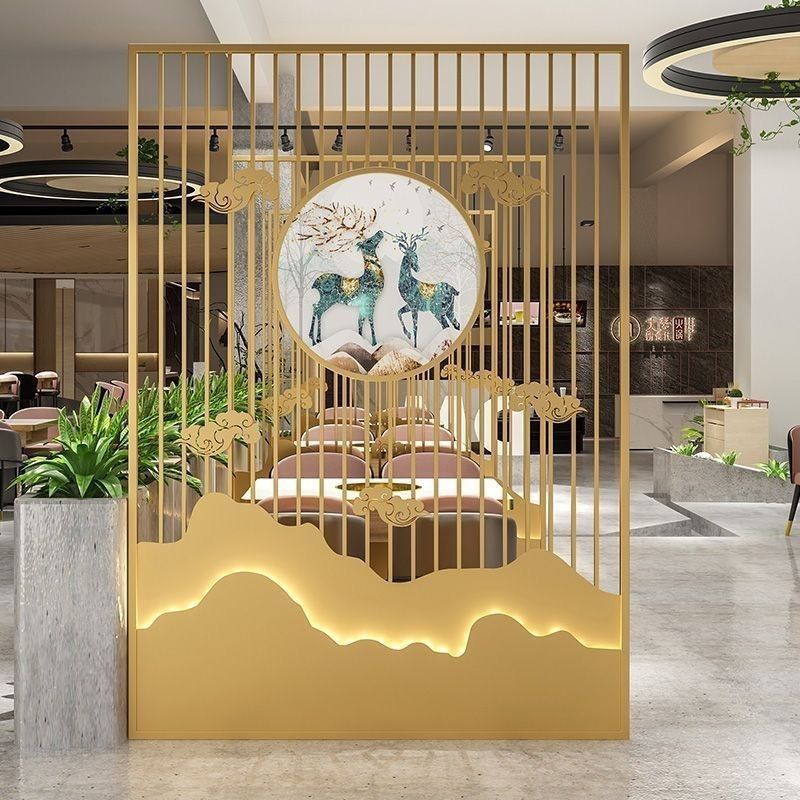 现代铁艺屏风隔断客厅遮挡饭店火锅烧烤店美容院玄关卡座装饰定制
