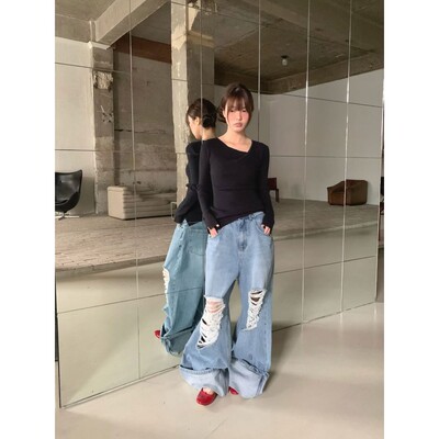 九0203韩国东大门运动牛仔裤区FORMAL-8742229街头韩版档口可爱