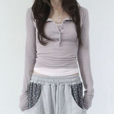 六0923韩国正品hippiedippy-5408 T恤区甜美端庄秋夏别致韩版舒适