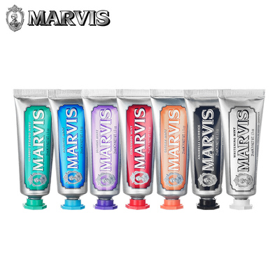 意大利进口marvis薄荷亮白牙膏25ml去渍亮白清新口气
