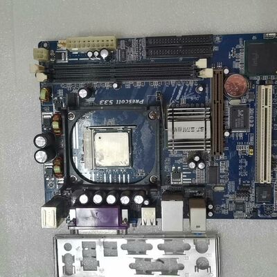 拆件845GL主板+478针处理器套装 带挡板 使用正常