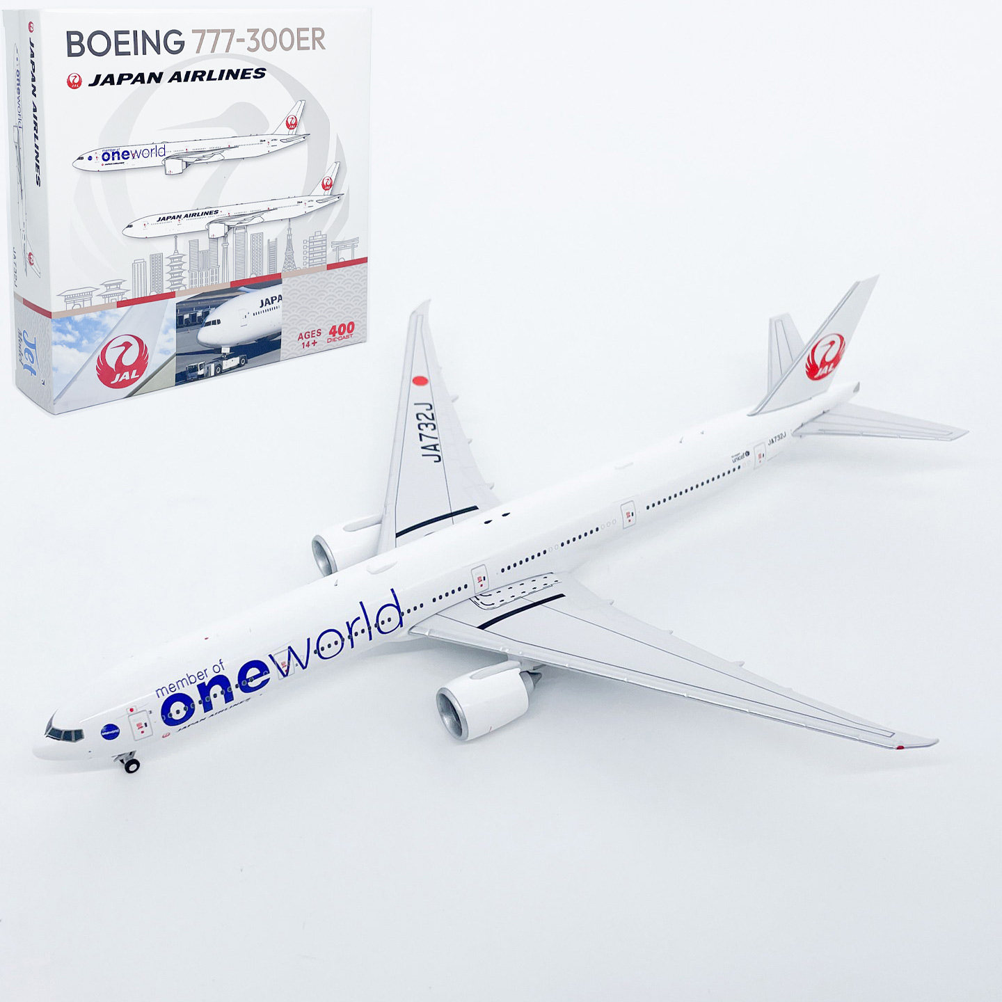 JET1:400日本航空波音B777-300ER客机JA732J仿真飞机模型合金摆件