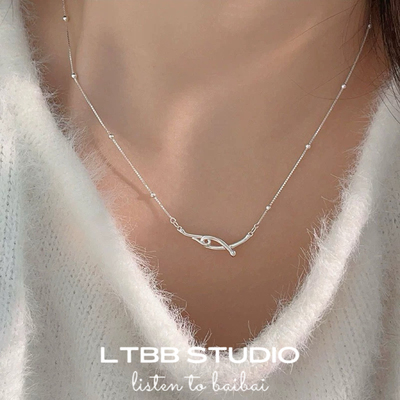 LTBB S925纯银极简气质几何项链女小众设计感冷淡风锁骨链