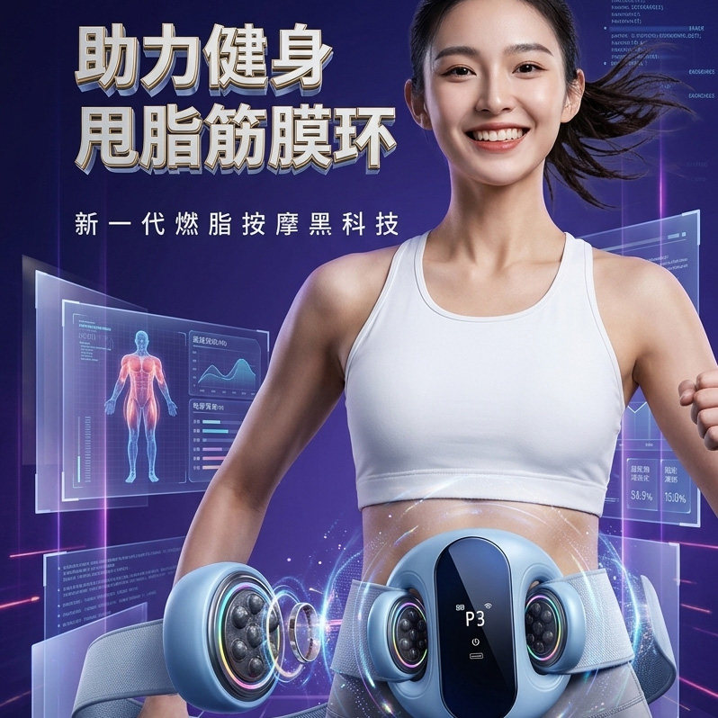 腹部按摩仪器燃脂瘦身神器筋膜环甩脂机揉肚子神器抖抖机按摩通便