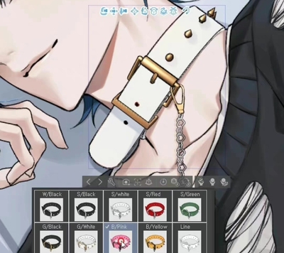 csp模型项圈狗绳3d模型，csp素材绘画模型 csp2.0可用