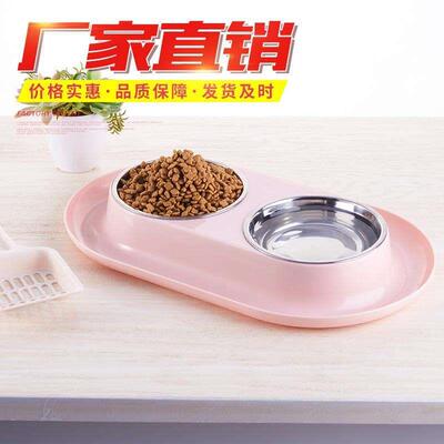 Double Dog Cat Bowls Premium Stainless Steel Pet Bowls with