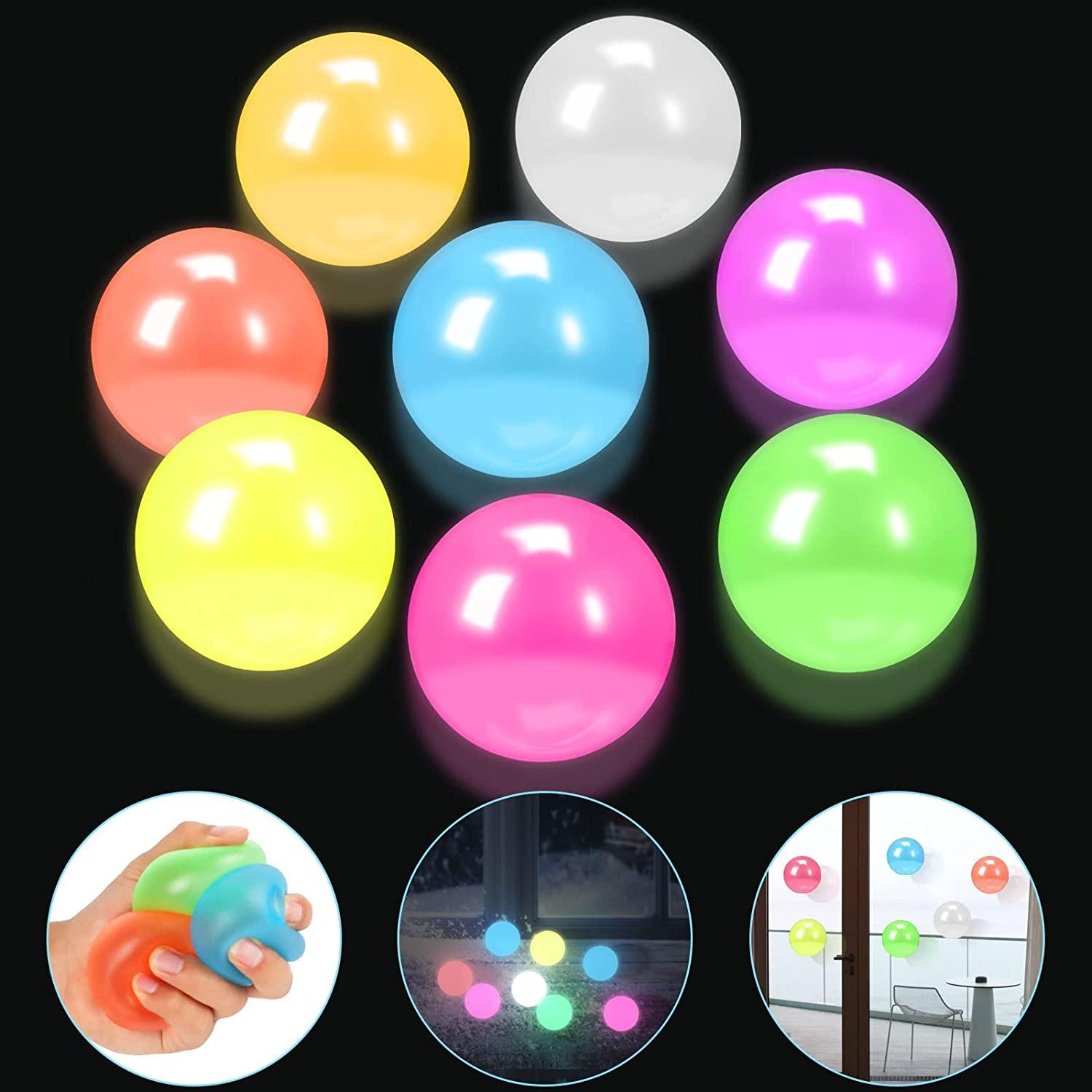 8 Pieces Glowing Sticky Balls Elastic Squishy Ceiling Ball_虎窝淘