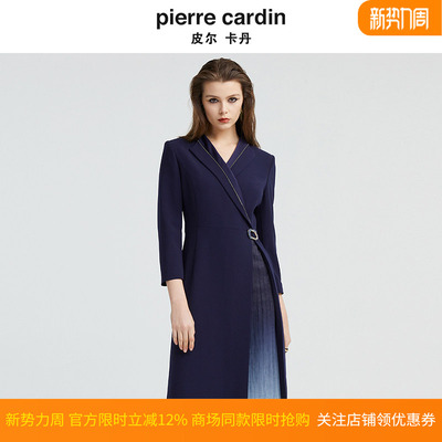 商场同款皮尔卡丹女装新款都市渐变修身收腰连衣裙P4344E4990L2