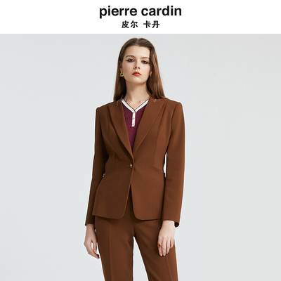 商场同款皮尔卡丹女装新款经典通勤一粒扣修身西服P4326U4973K0