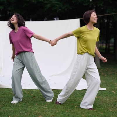 远家简约纯色防晒裤香蕉裤