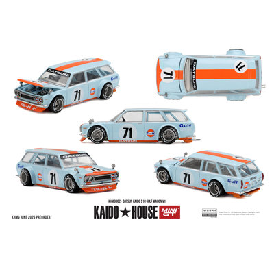 Kaidohouse+MINIGT 1:64 #302 达特桑510 GULF Wagon V1 合金车模