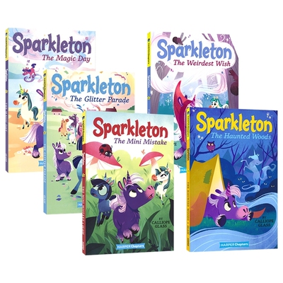 【自营】Sparkleton The magic day The glitter parade The Mini Mistake 独角兽5册套装 儿童英语章节书 青少课外读物 英文原版