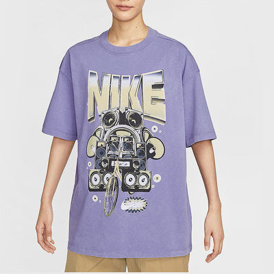 NIKE耐克女子T恤宽松做旧