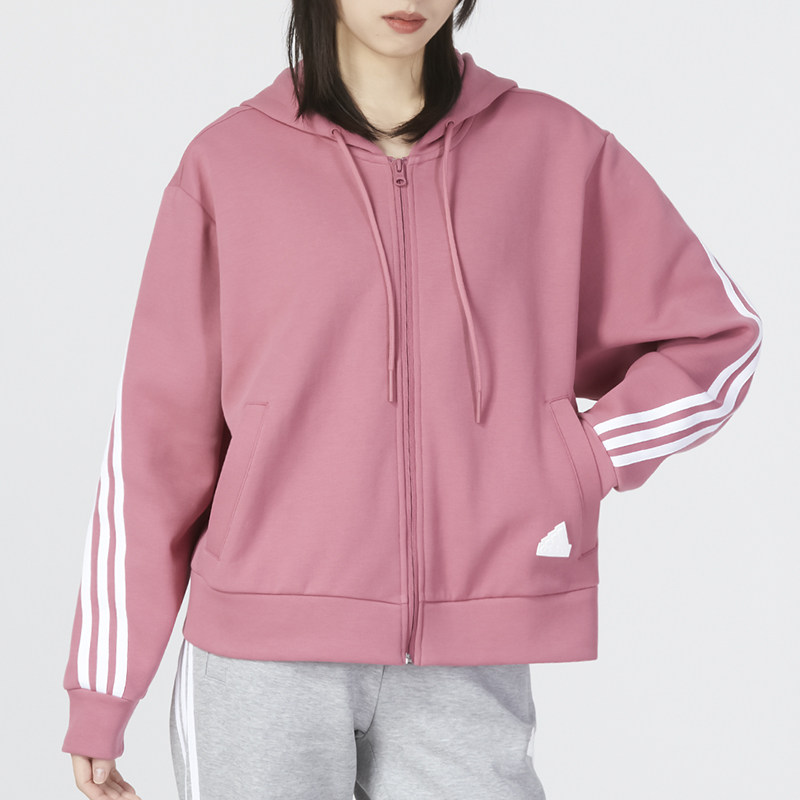 Adidas/阿迪达斯健身训练运动外套女款正品休闲连帽夹克IB8513_虎窝淘
