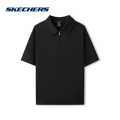 SKECHERS斯凯奇2026夏男士翻领宽松舒适针织短袖POLO杉 L226M003