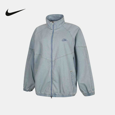 NIKE耐克女外套26秋新款刺绣小标宽松休闲复古牛仔夹克IV4962-440
