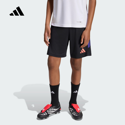 adidas阿迪达斯男女大童速干运动中裤五分裤撞色足球短裤 KS0295