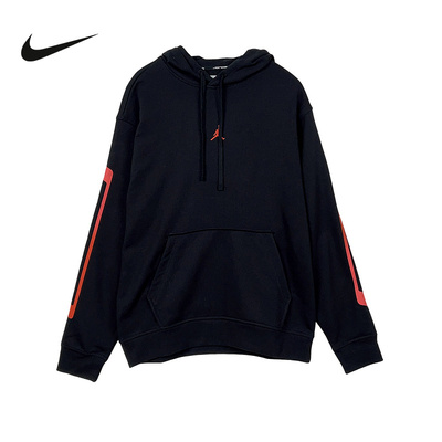 NIKE耐克男卫衣26春新款JORDAN运动休闲黑色连帽套头衫IF0852-010