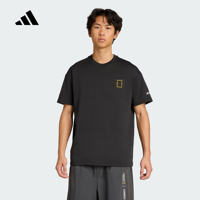 adidas阿迪达斯国家地理情侣T恤2025夏户外TERREX速干短袖KC2352