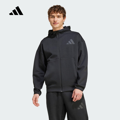 Adidas男子新款针织连帽夹克