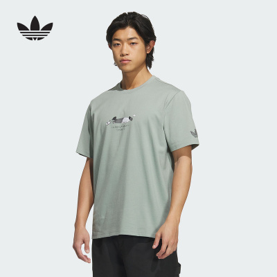 adidas阿迪达斯三叶草卡通俏皮印花半截袖2025夏男短袖T恤 KA2250