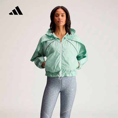 adidas阿迪达斯连帽夹克夏女Stella Mc梭织印花运动外套 JY8195