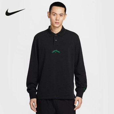 NIKE耐克男子长袖翻领POLO衫26春新款刺绣休闲运动T恤IF0771-010
