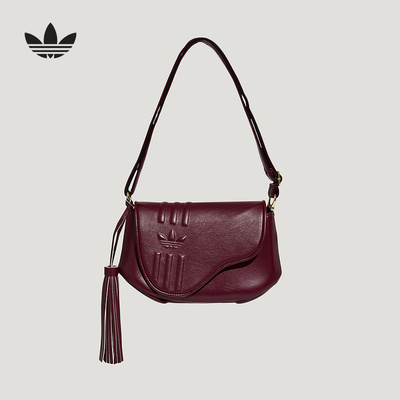 adidas阿迪达斯三叶草马鞍包新年款马年红色春女单肩斜挎包KW4726