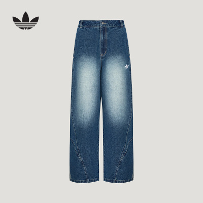 adidas阿迪达斯三叶草廓形宽松运动裤秋新款男子牛仔长裤 KX3036