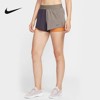 Nike耐克短裤女夏季速干透气二合一撞色梭织跑步运动裤IO0492-289