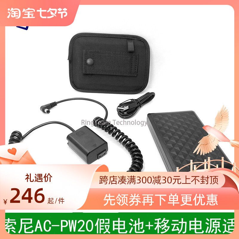 适用索尼AC-PW20假电池+移动电源NEX-3A A7M2 A7S A7R A7 RX10_虎窝淘