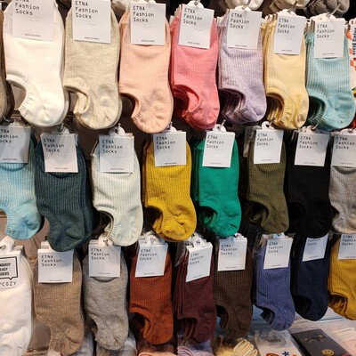 韩国ETNA春夏季袜子女士短袜糖果纯色防掉跟隐形袜硅胶薄棉船袜