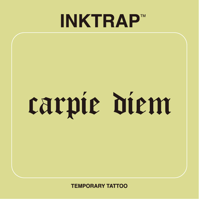 INKTRAP油墨陷阱哥特拉丁字母carpe diem防水草本纹身贴 1*5cm